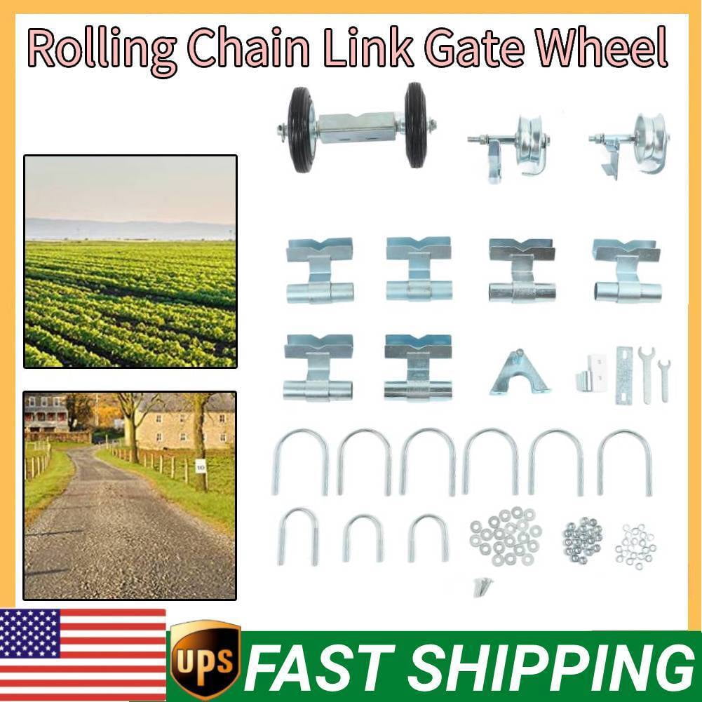 Rolling Gate Hardware Kit for Chain Link Sliding Gates 6" Wheel, Latch ...