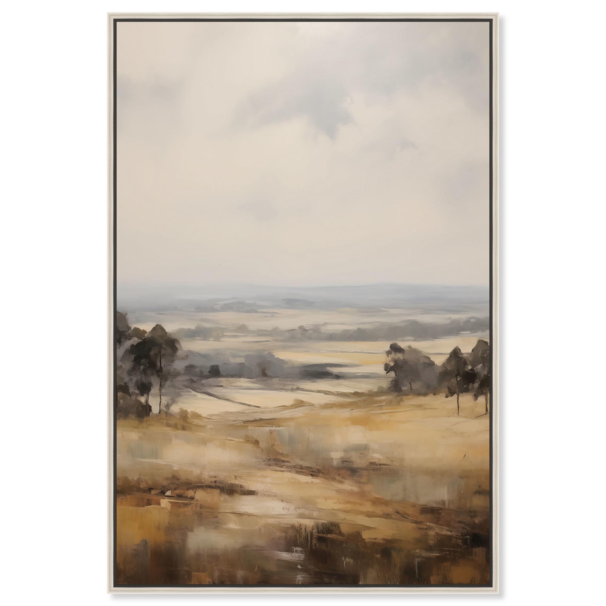 Rolling Hillside Canvas Retro Landscape by Art Remedy, Silver Frame, 10 ...