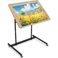 Rolling Jigsaw Puzzle Table with Wheels, Adjustable Height, Pneumatic ...