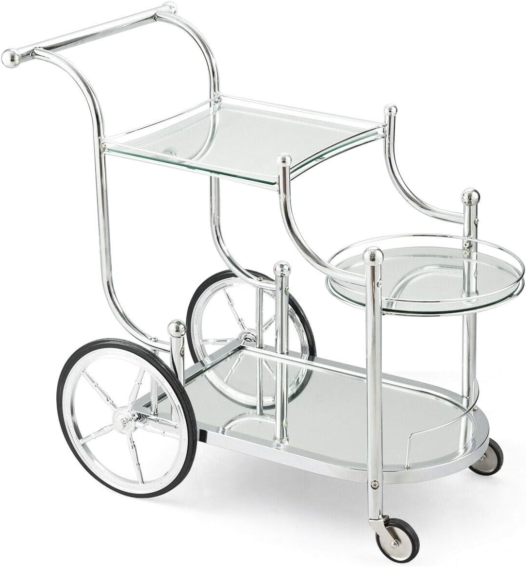 Rolling Kitchen Bar Serving Cart Wine Trolley Tea Coffee Car Built in ...