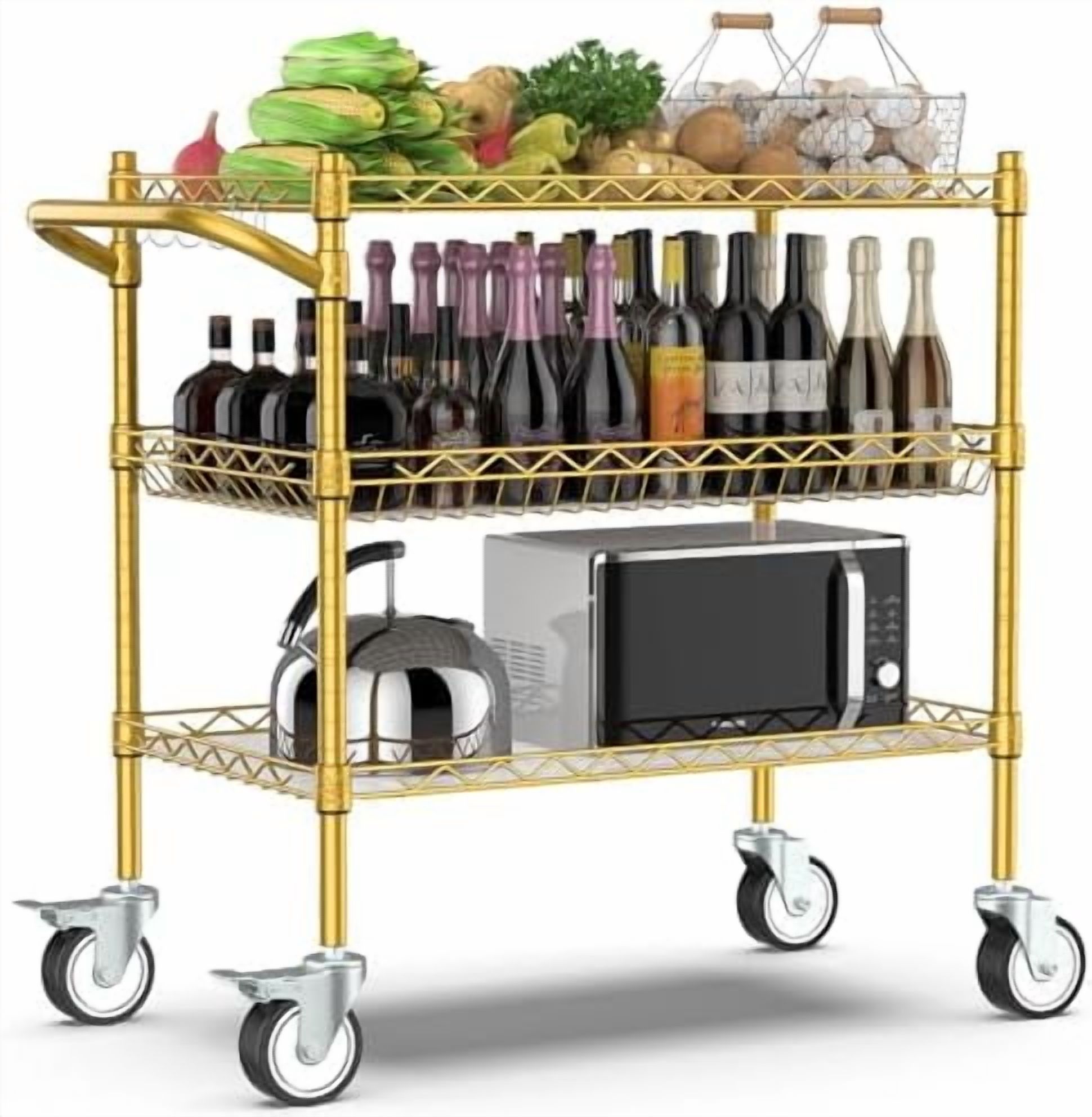 Rolling Kitchen Carts with Wheels, 34