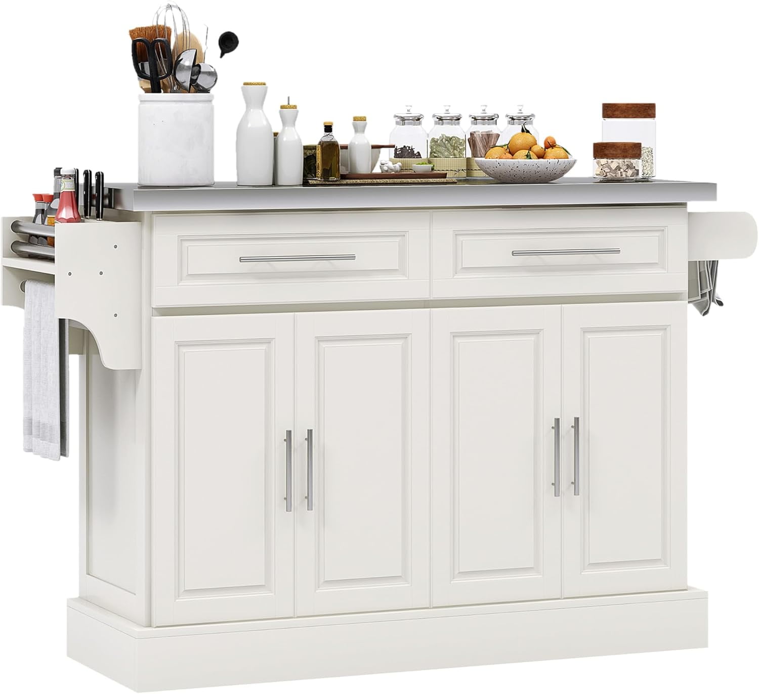 Rolling Kitchen Island Cart with Wheels, Portable Island Table for ...