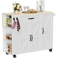Rolling Kitchen Island with Drop Leaf, 41.3'' Moveable Kitchen Island ...