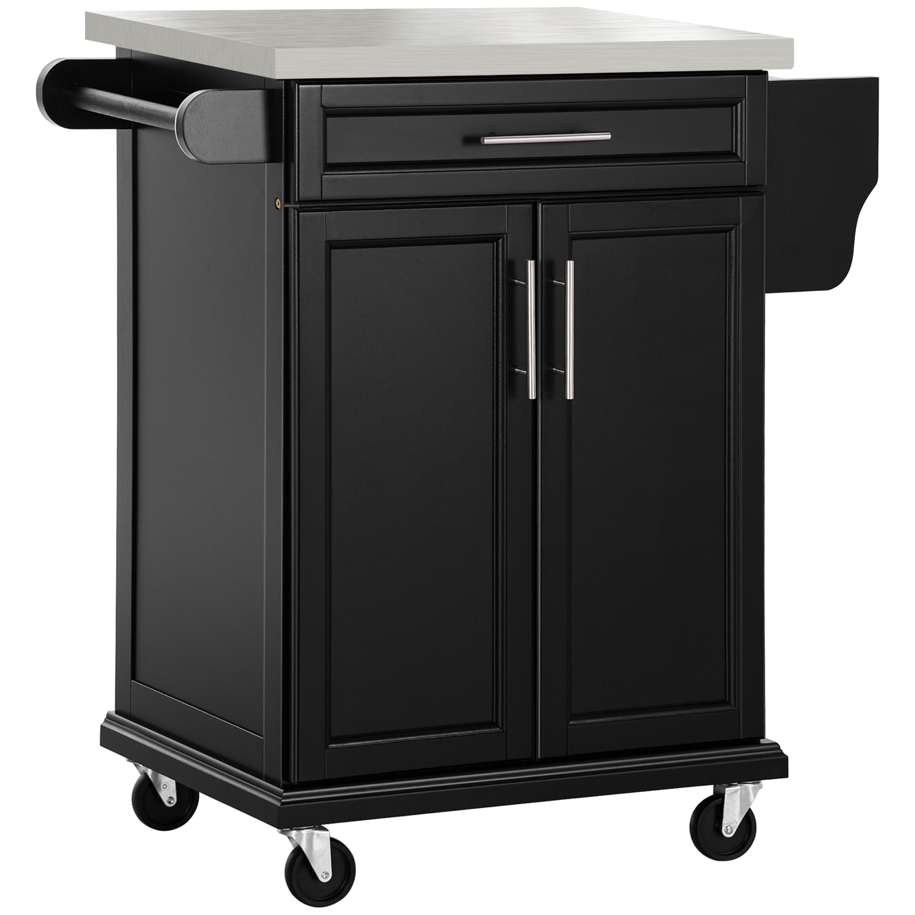 Rolling Kitchen Trolley With Stainless Steel Counter And Functional ...