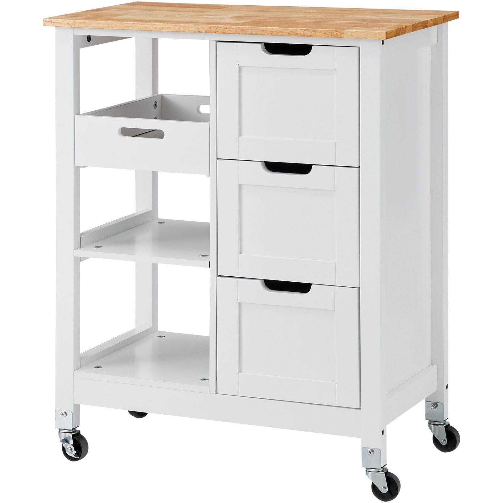 Rolling Kitchen Utility Cart - Compact Island Cabinet with Drawer ...