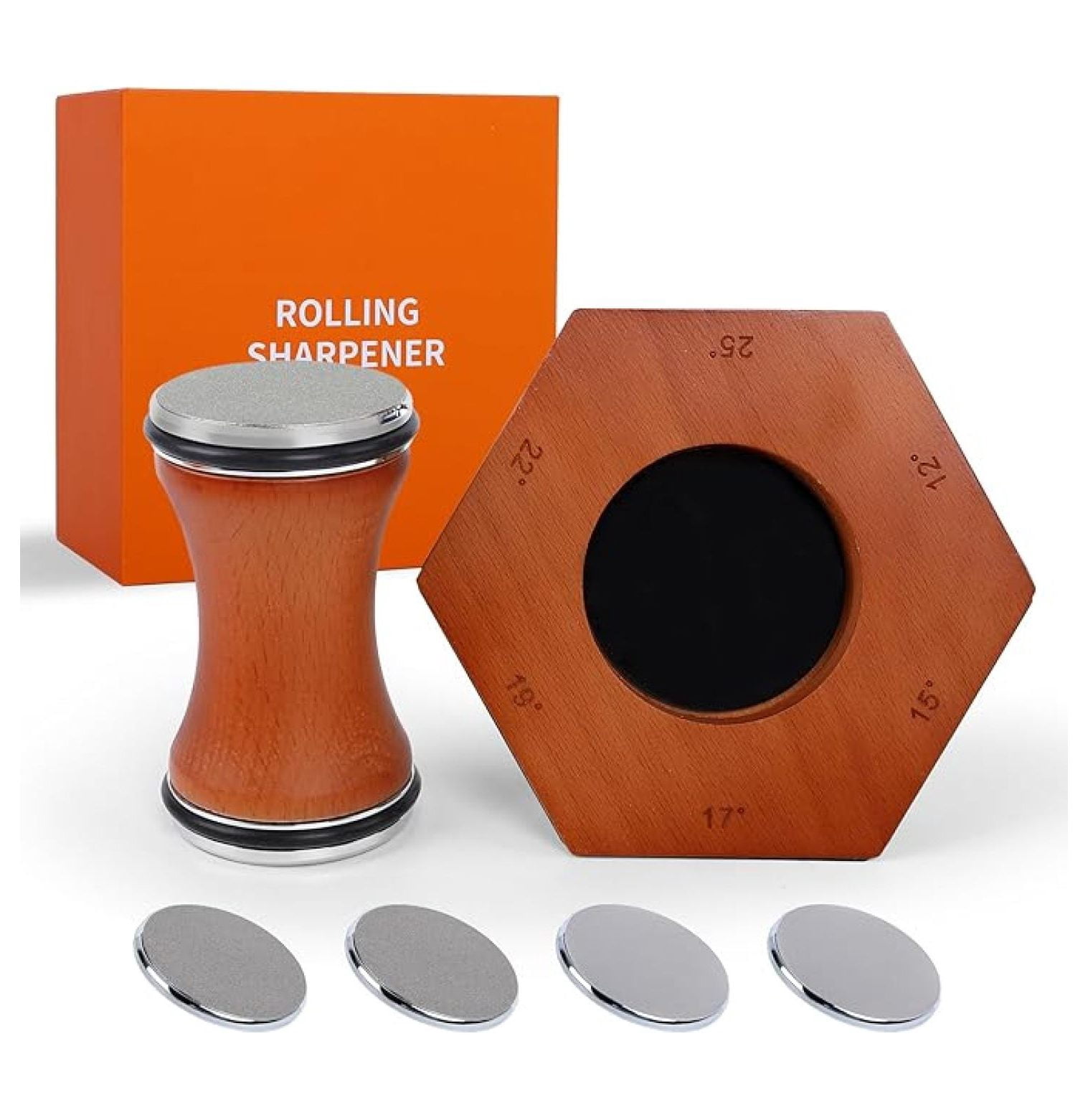 Rolling Knife Sharpener - 6 Angles & 4 Blades System, Ergonomic Waist ...