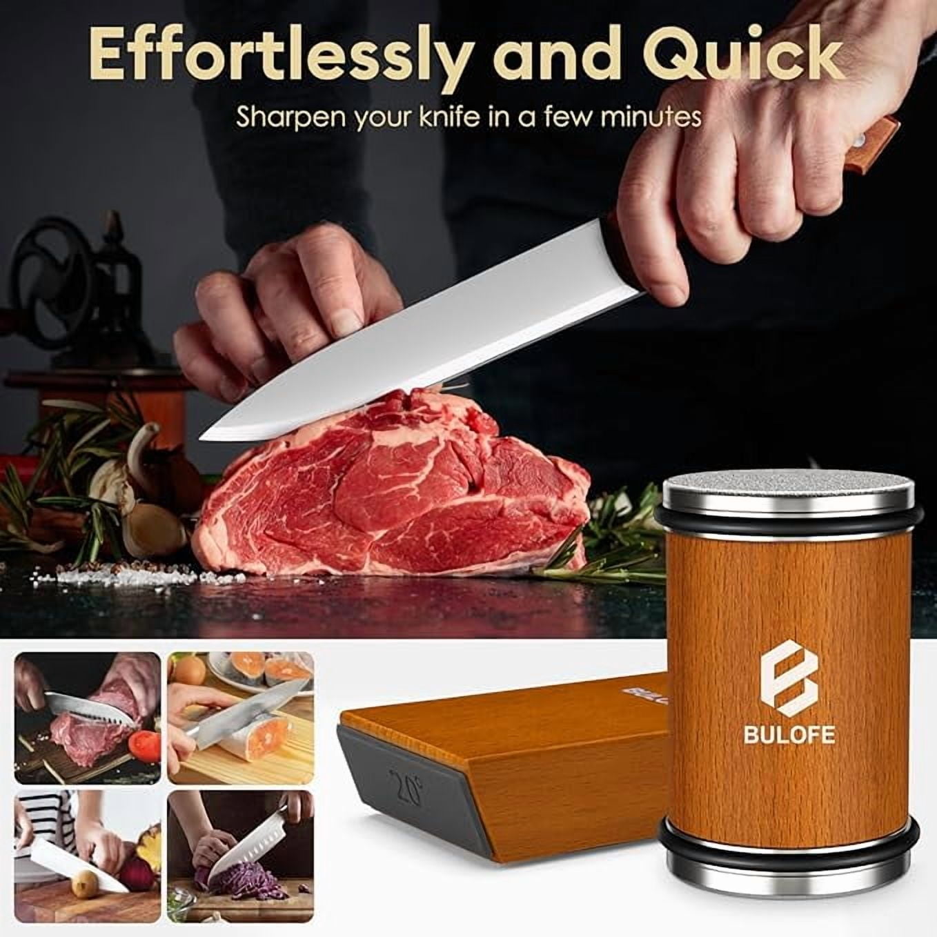 Rolling Knife Sharpener – Dual-Angle 15° & 20° Precision Sharpening ...