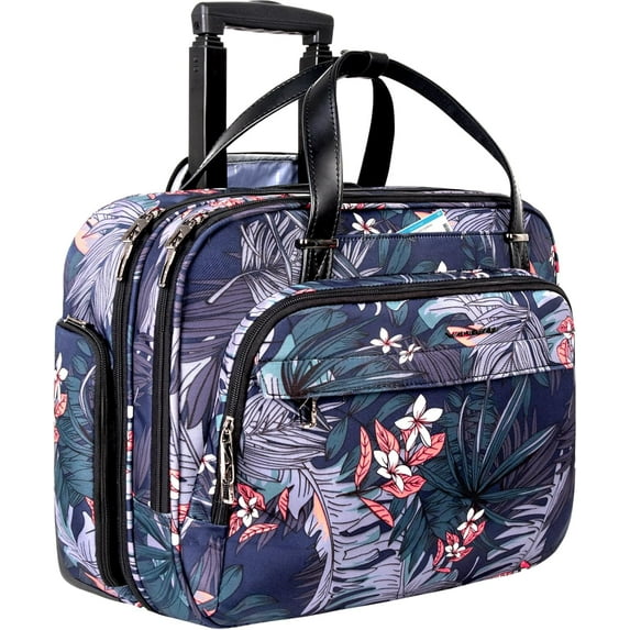 Rolling Laptop Case for Women, Premium Rolling Travel Bag Fits Up to 15 ...