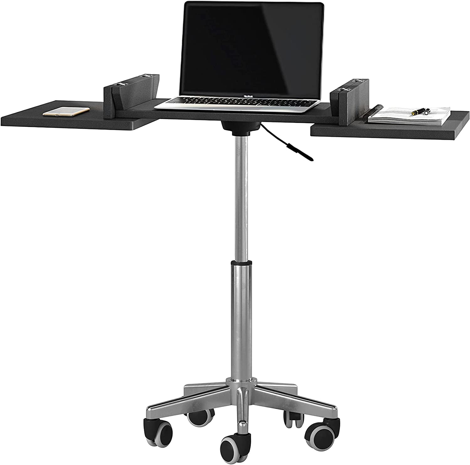 Rolling Laptop Stand with Extendable Panels, Adjustable Height ...