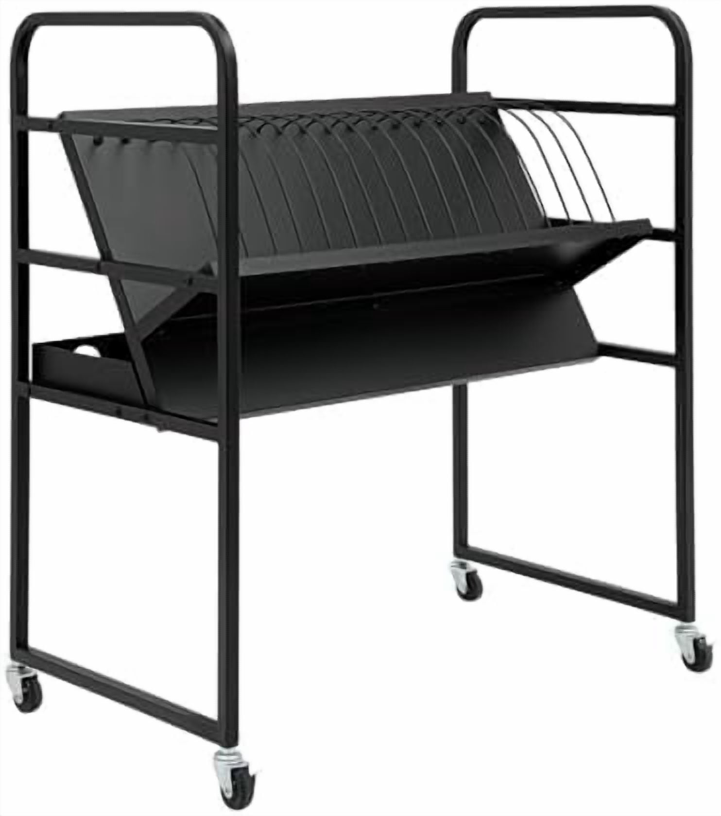 Rolling Laptop Storage Rack 16-Position Laptop Charging Cart on Wheels ...