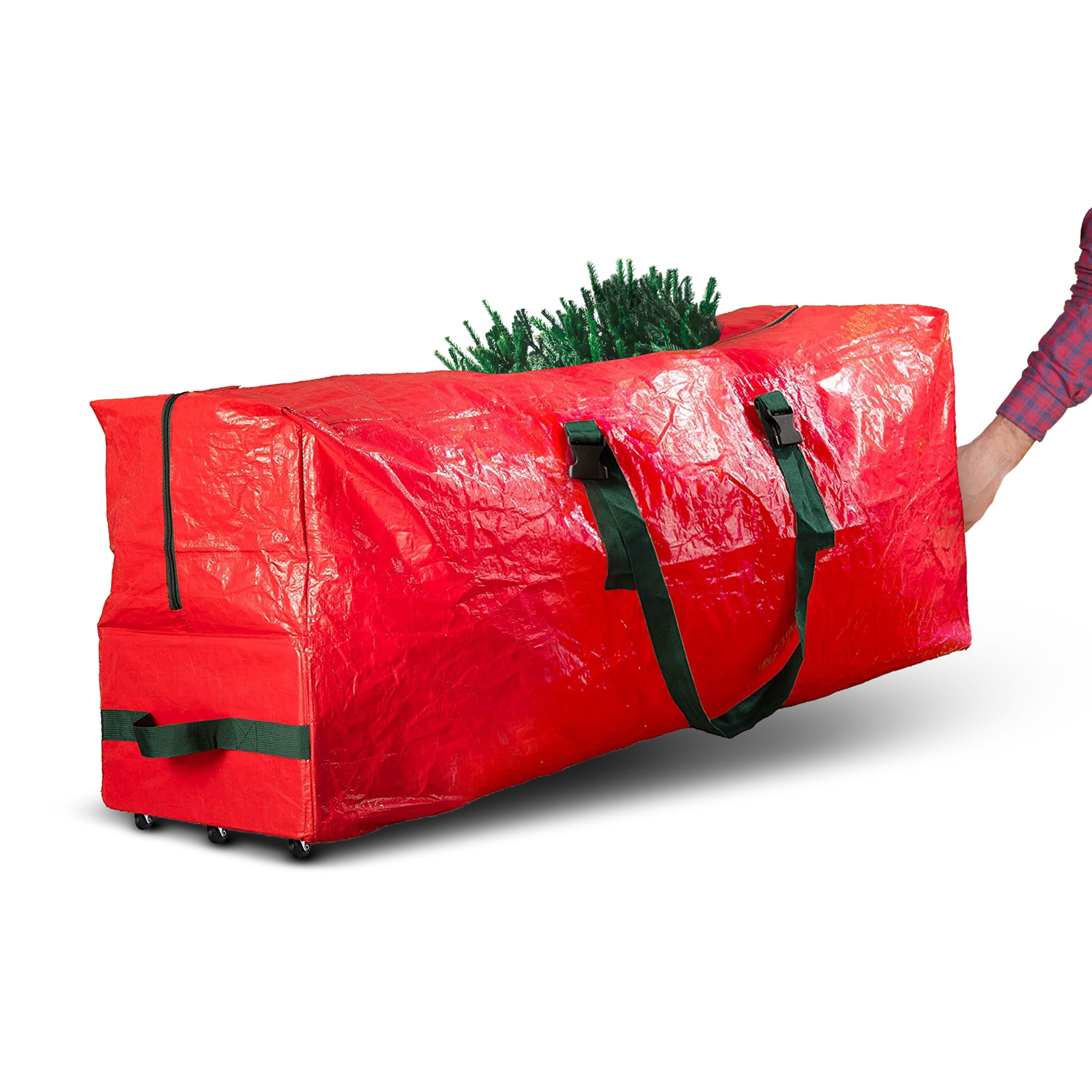 Rolling Large Christmas Tree Storage Bag - Fits Artificial Disassembled ...