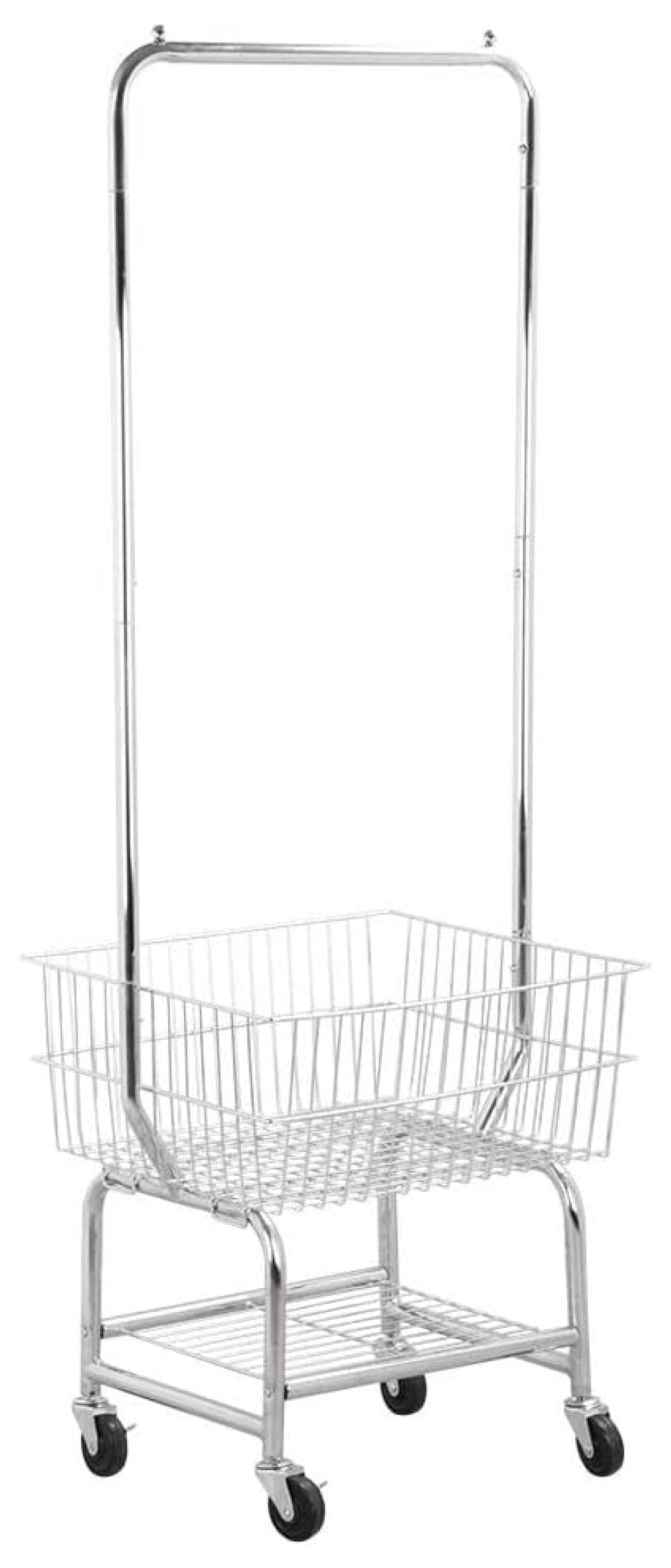 Rolling Laundry Basket with Garment Rack, Laundry Hamper with Wheels ...