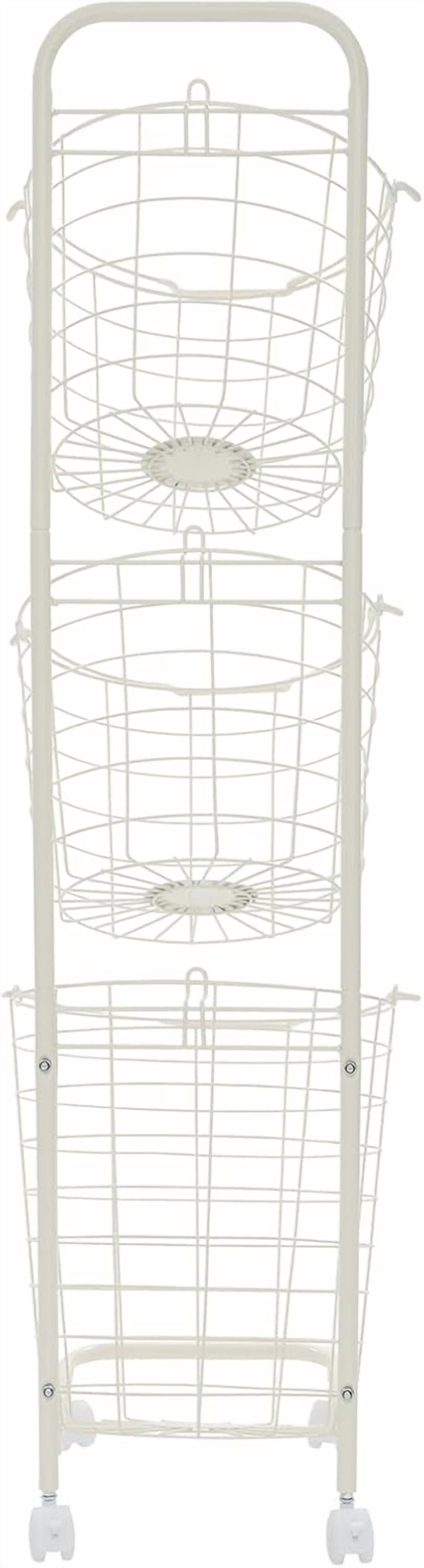 Rolling Laundry Hamper, 3-Tier Hamper with Locking Wheels, Heavy-Duty ...