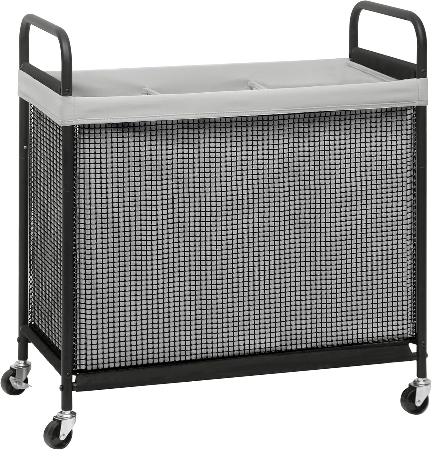 Rolling Laundry Hamper with Wheels 2-Section Laundry Sorter Rolling ...