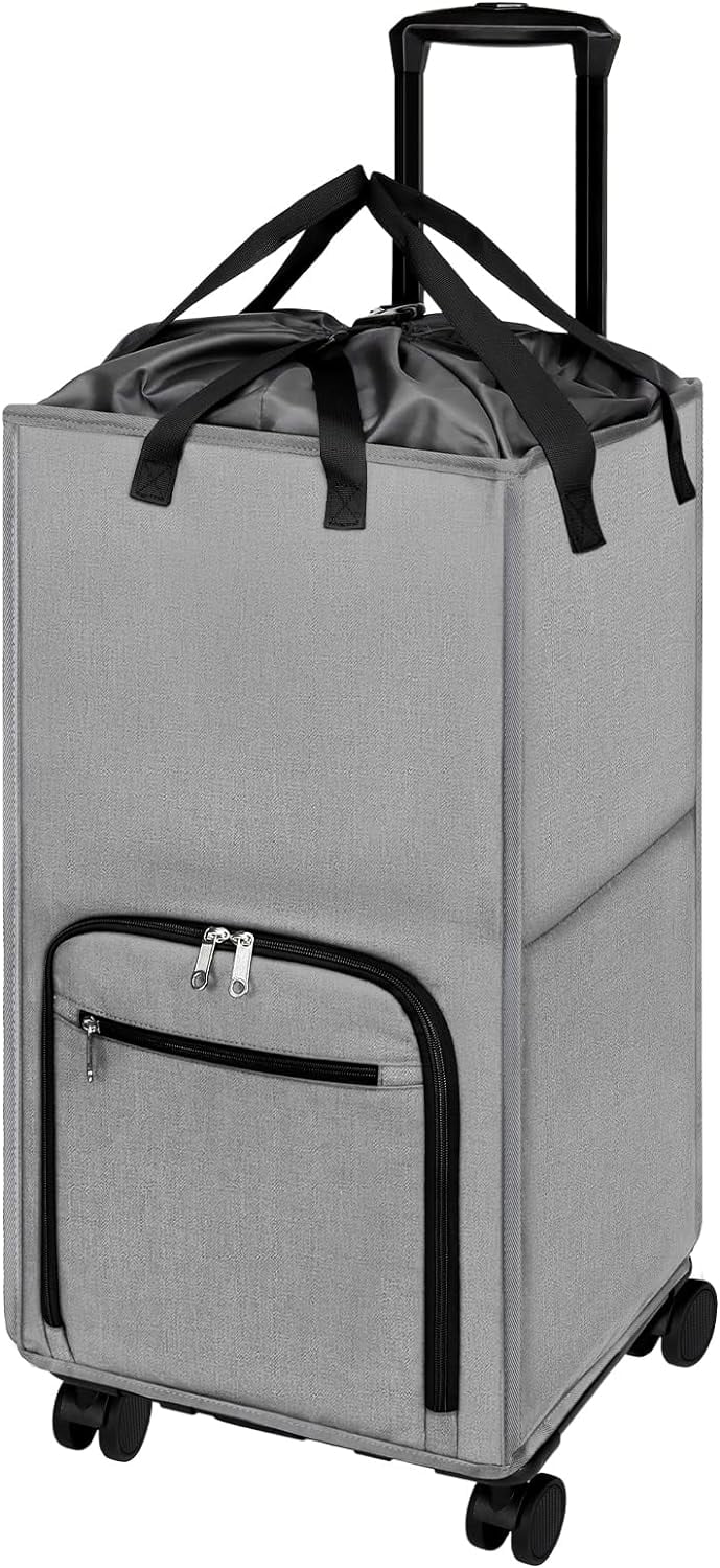 Rolling Laundry Hamper with Wheels, Large 90L Freestanding Collapsible ...