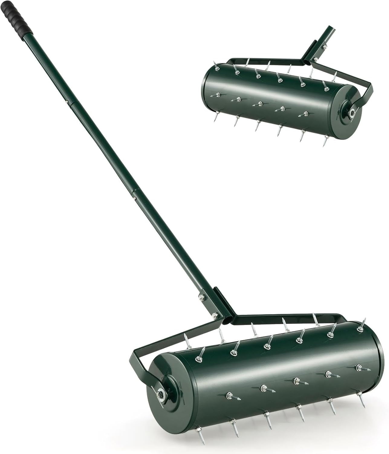 Rolling Lawn Aerator, 21” Manual Aerator Tool, Fillable with Sand/Rocks ...