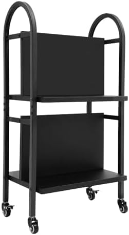 Rolling Library Book Cart – 34 Inches Tall, 100LBS Capacity Double ...