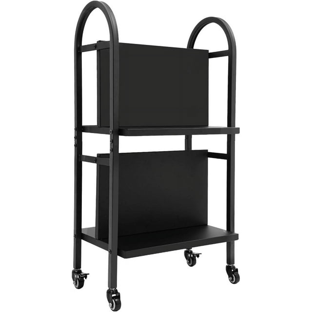 Rolling Library Book Cart – 34 Inches Tall, 100LBS Capacity Double ...
