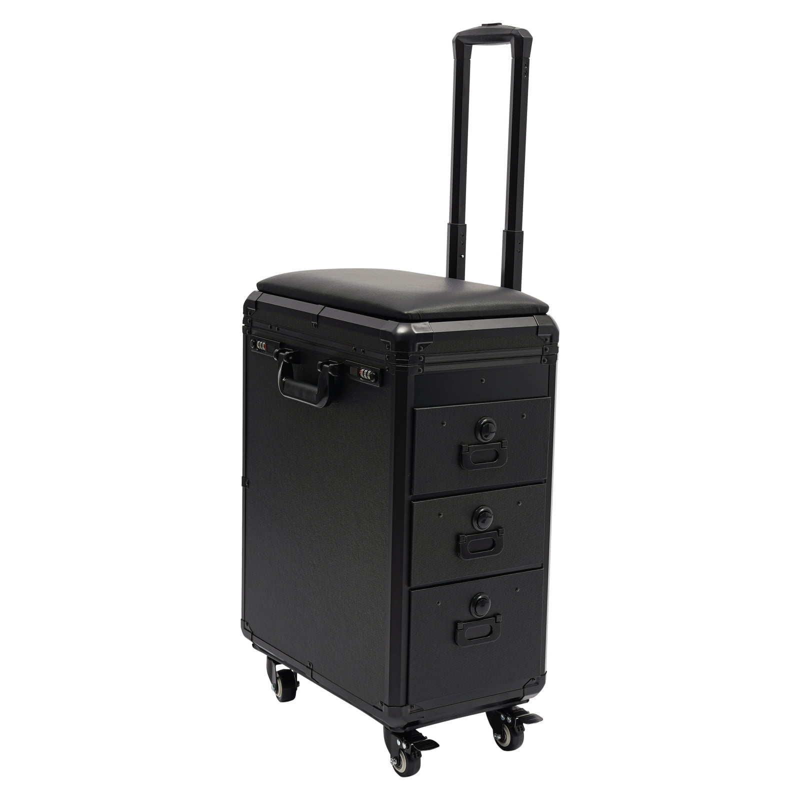 Rolling Makeup Case Beauty Salon Tool Organizer Storage Box Makeup Case ...