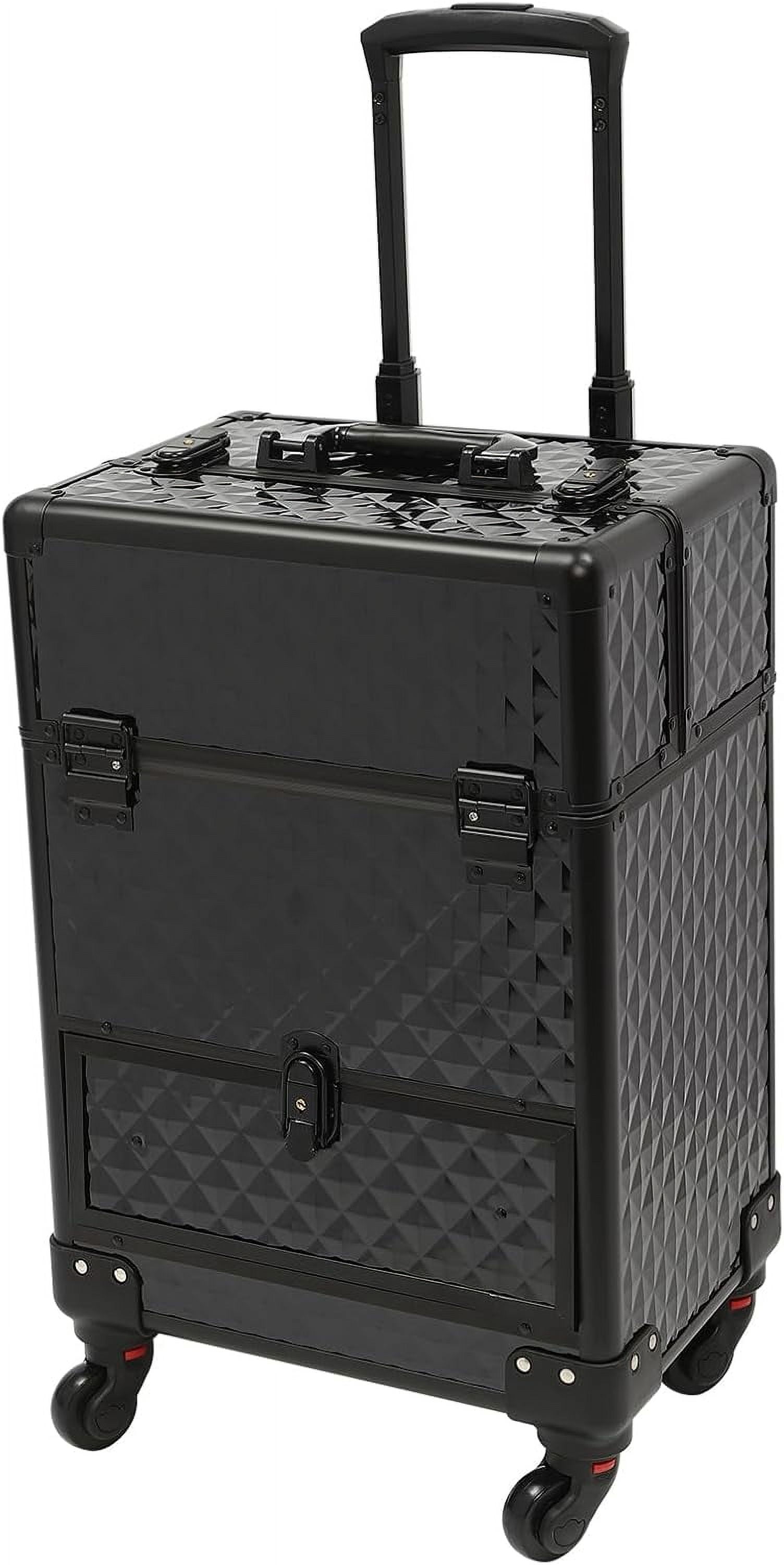 Rolling Makeup Case with Drawers, Professional Makeup Trolley Storage ...