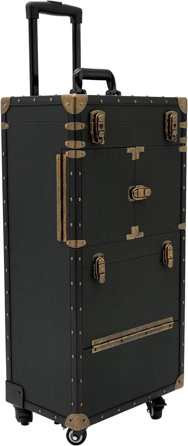 Rolling Makeup Case Large Storage Cosmetic Trolley, Rolling Lockable ...