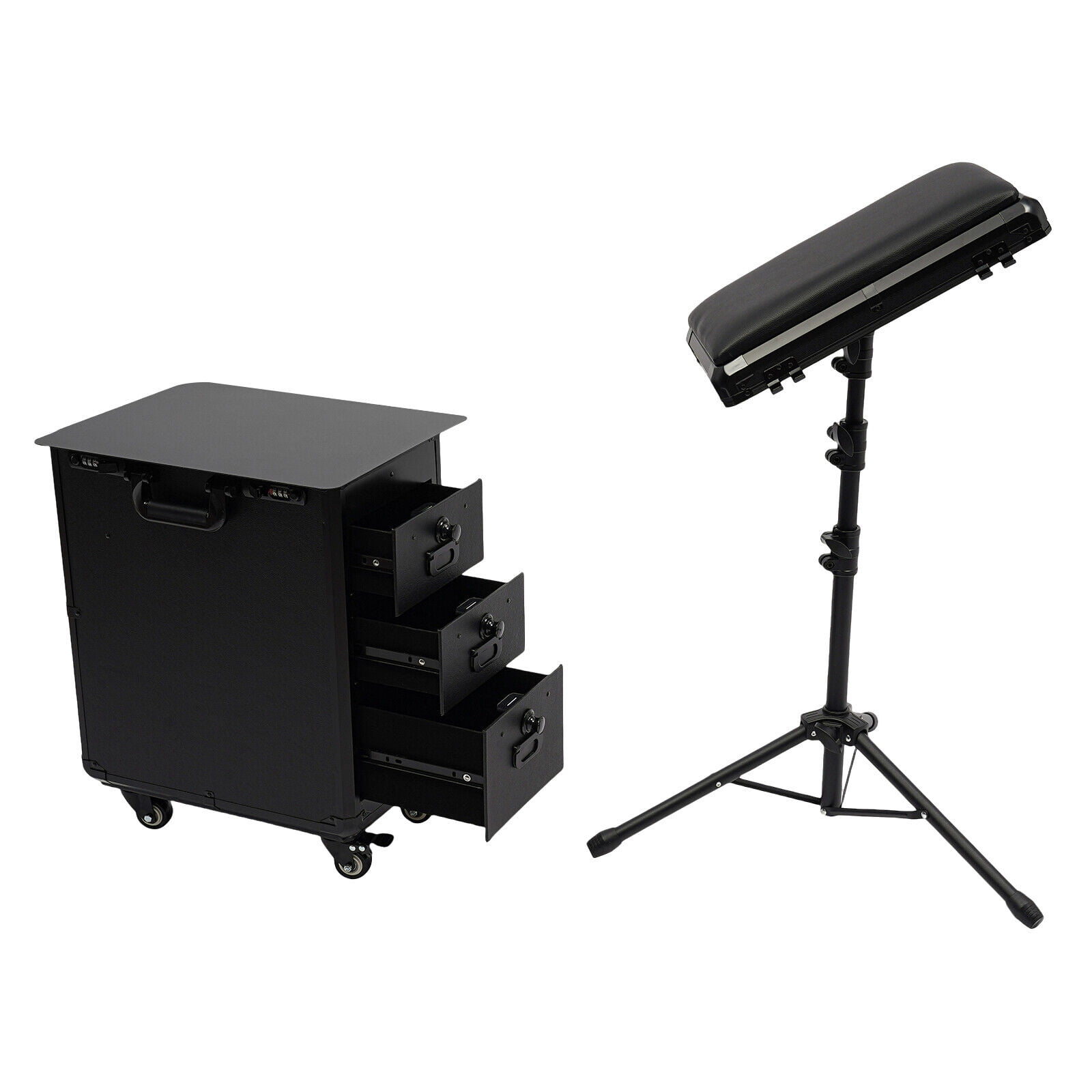 Rolling Makeup Case with Combination Lock Makeup Case with 4 Universal ...