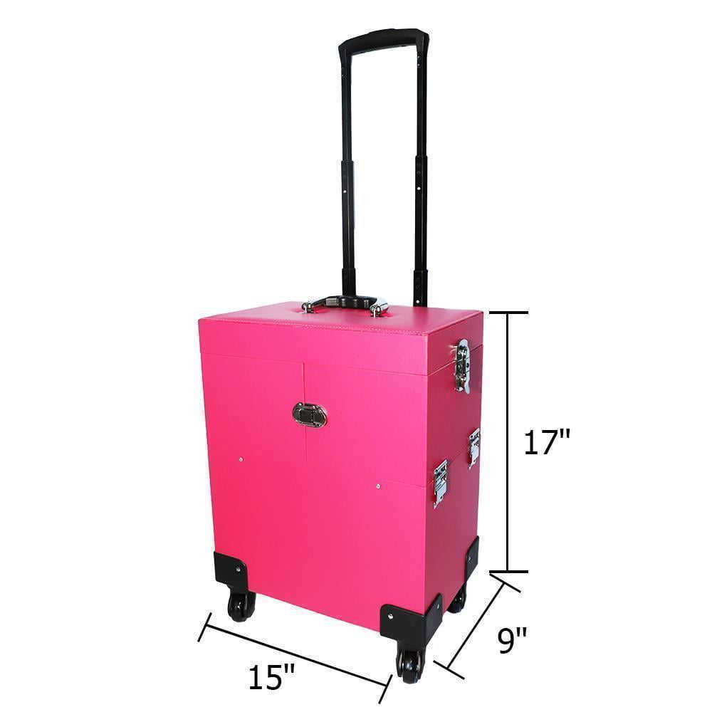 Rolling Makeup Train Case 3 in 1 Cosmetic Makeup Case Large Aluminum ...