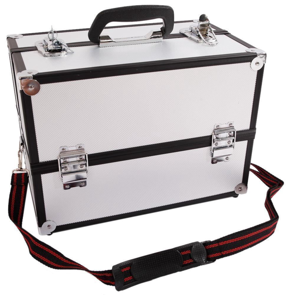 Rolling Makeup Train Case 3 in 1 Cosmetic Makeup Case Large Aluminum ...
