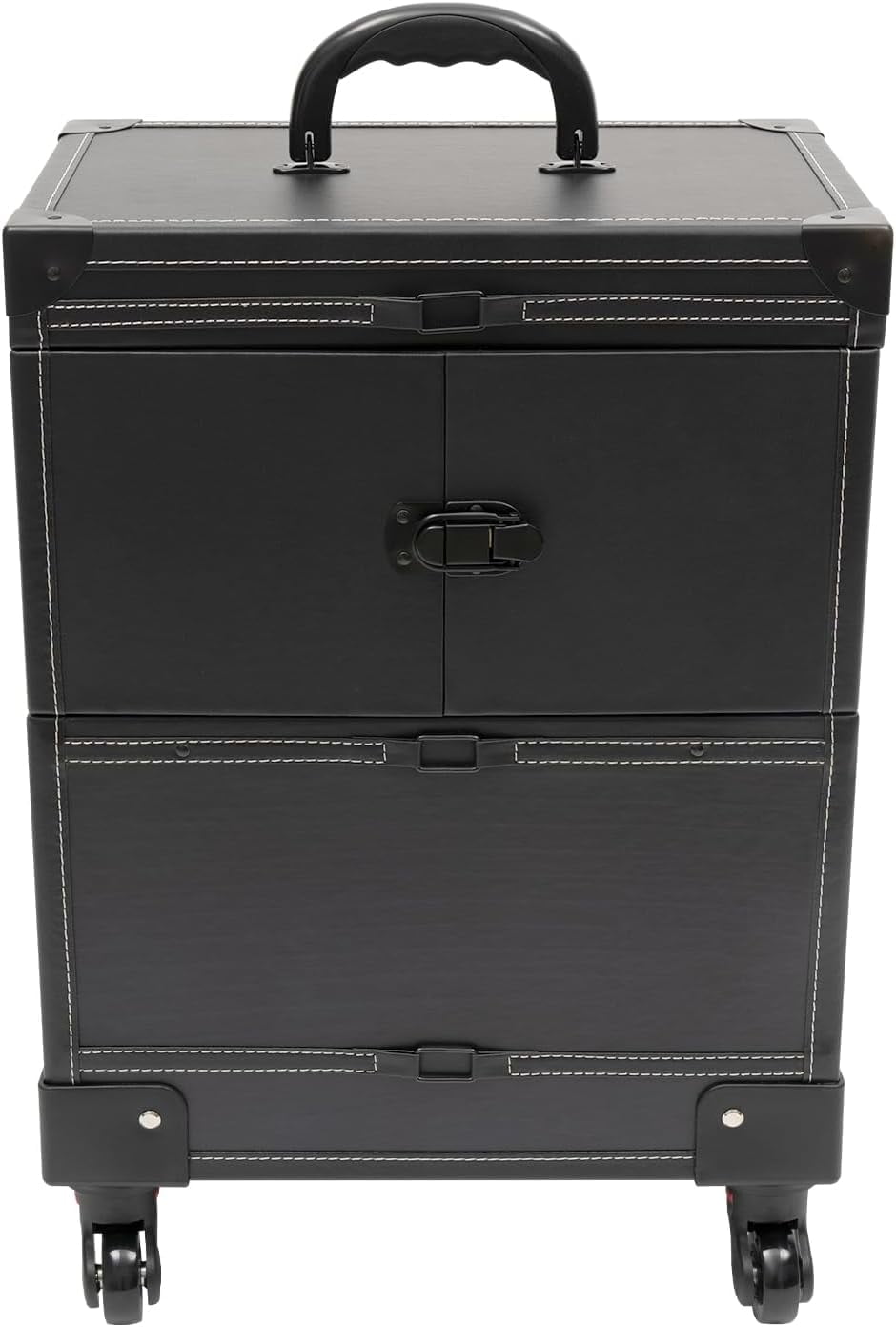 Rolling Makeup Train Case Lockable Portable Cosmetic Organizer Trolley ...