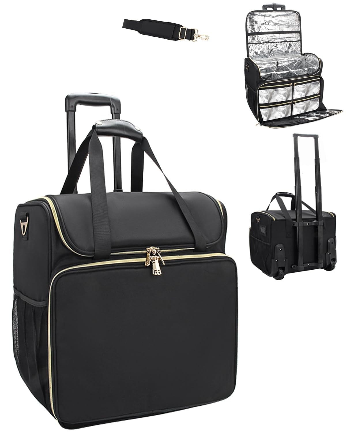 Rolling Makeup Train Case,Professional Cosmetics Beauty Hairdresser Bag ...