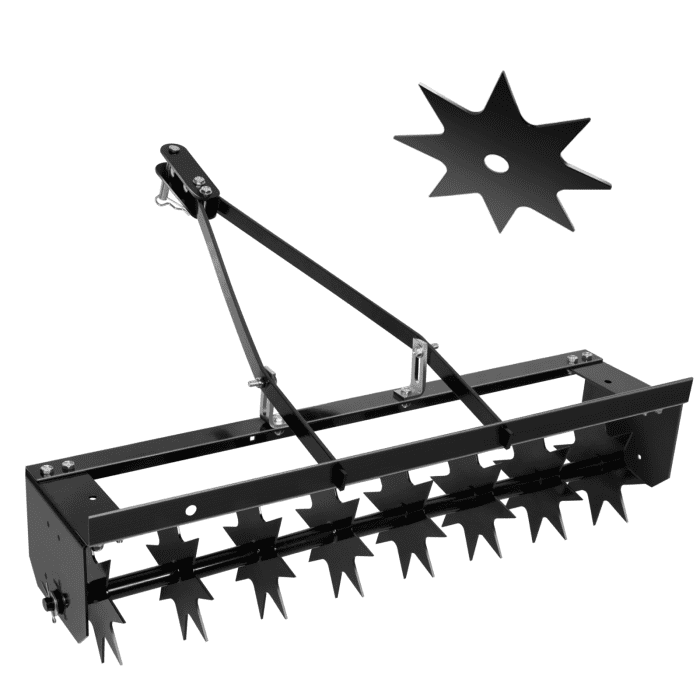 Rolling Manual Lawn Aerator, 31” Heavy-Duty Aerator, 8 Star Tines, 2 ...