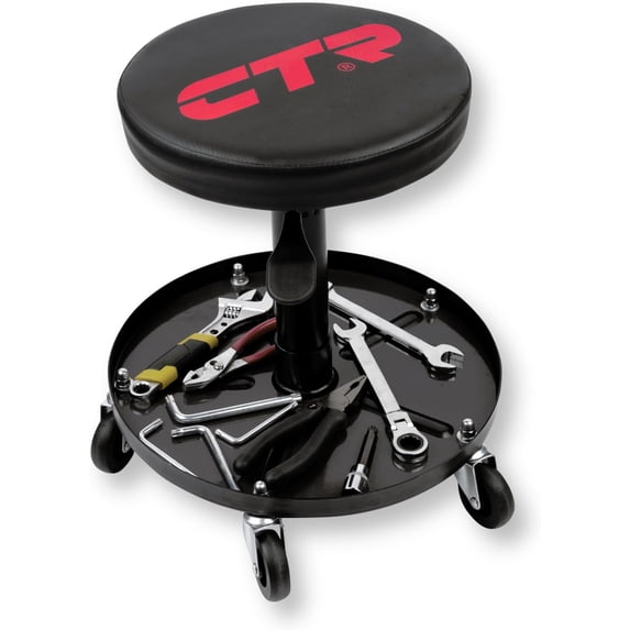 Rolling Mechanic Shop Stool with Tool Tray, Heavy Duty Work Stool ...