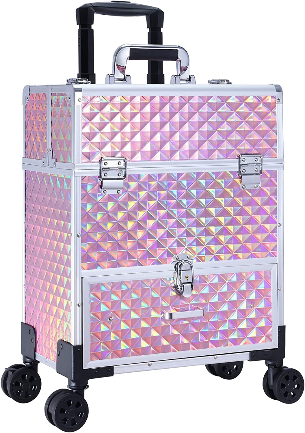 Rolling Nail Case Wheeled Manicure Storage Case Polish Organizer ...