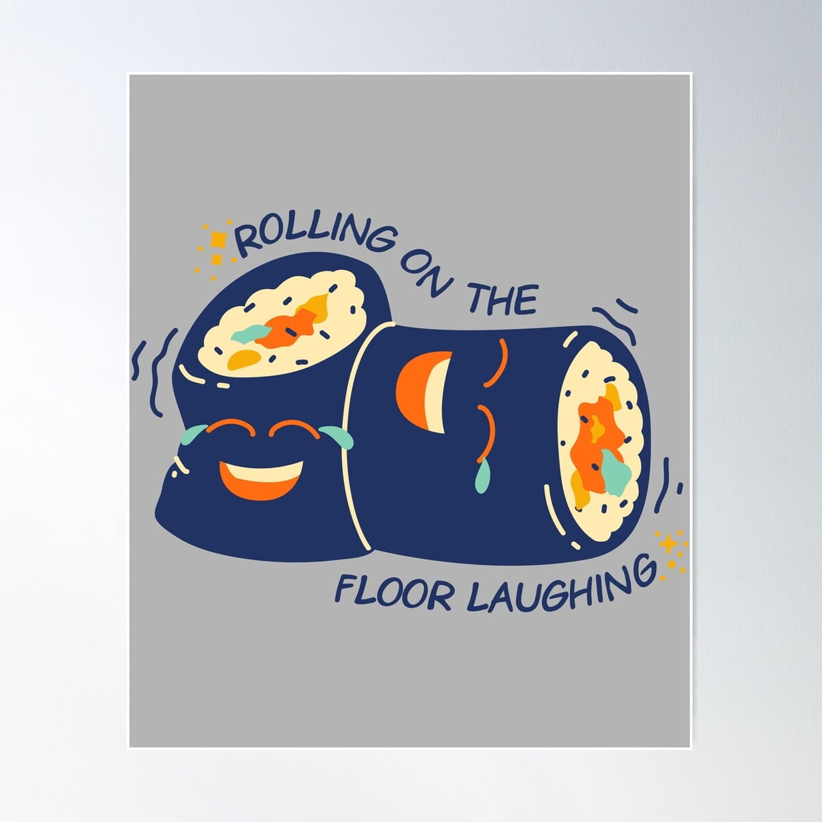Rolling On The Floor Laughing Rofl - Food Puns Poster Wall Art, Modern Wall Decor For Living ...