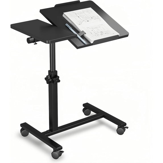 Rolling Over Bed Table Adjustable Height with Wheels Side Table for ...
