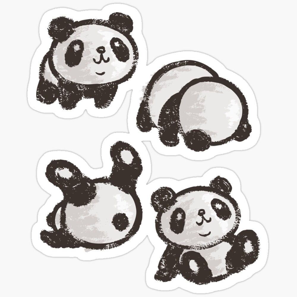 Rolling Panda Sticker Phone Decal Water Bottle Stickers Car Decals ...