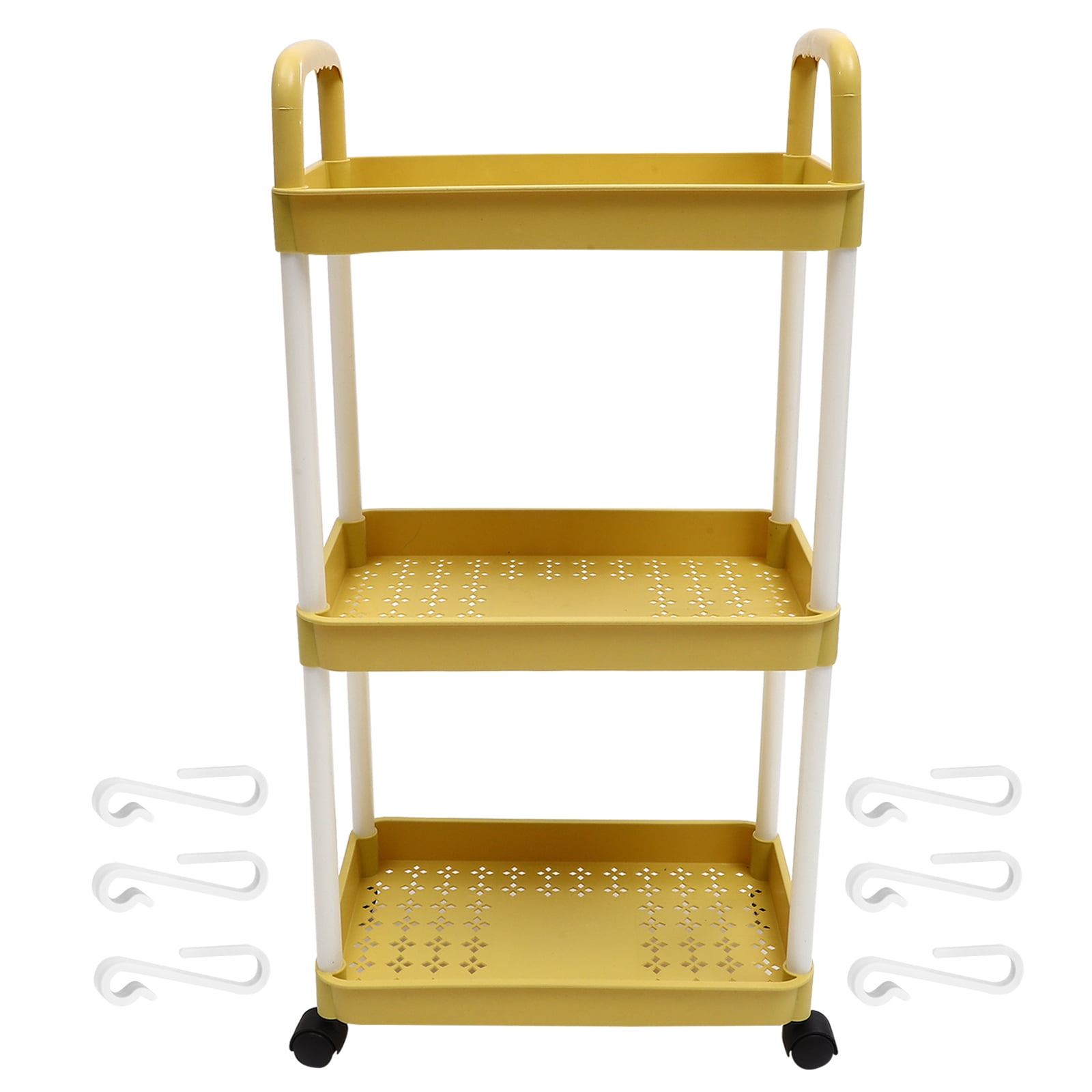 Rolling Pantry Storage Cart 3-Tier Trolley Rolling Cart Organizer for ...