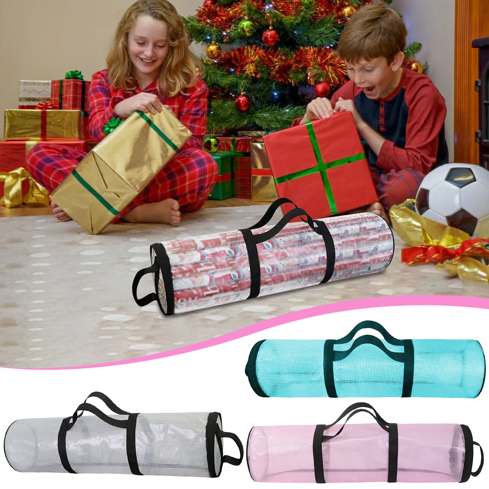 Rolling Paper Storage Bag, Wrapping Paper Storage Container, Gift Wrap ...