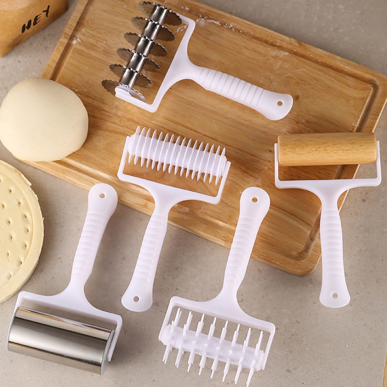 Rolling Pin Manual Dumpling Making Beech Good Grip Lattice Roller ...