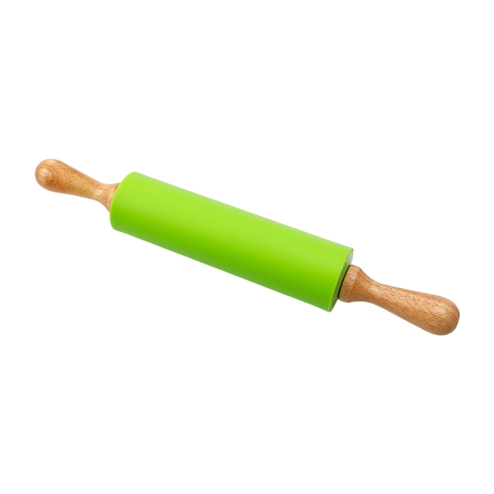 Rolling Pin with Non Stick Silicone Wood Handle, Adjustable Thickness ...