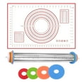 Rolling Pin, Nonstick and Silicone Baking Pastry Mat combo kit ...