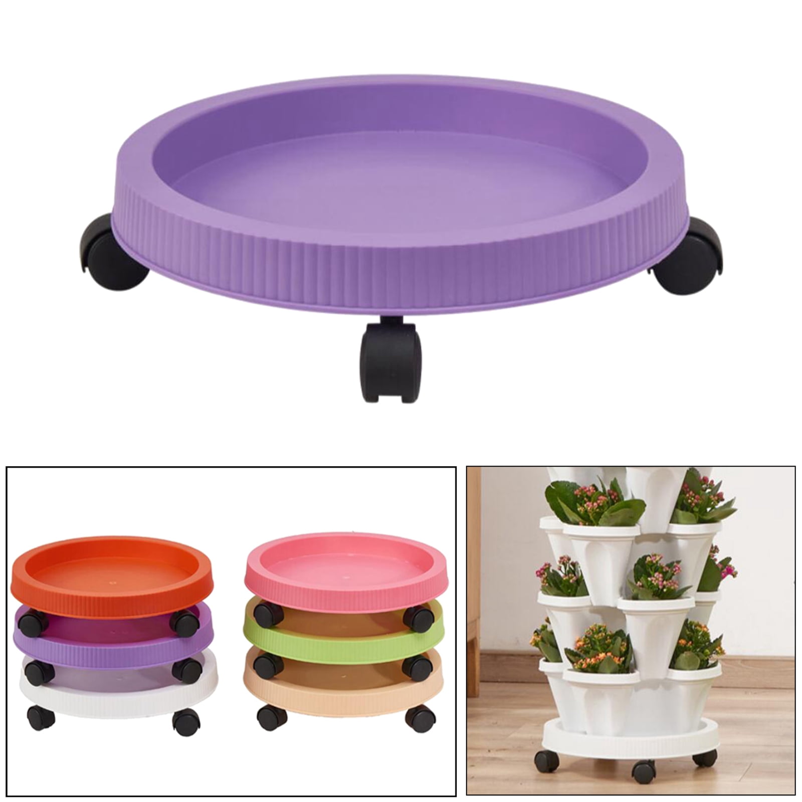 Rolling Plant Stand Pot Trolley with Wheels for Home Office - - Walmart.com