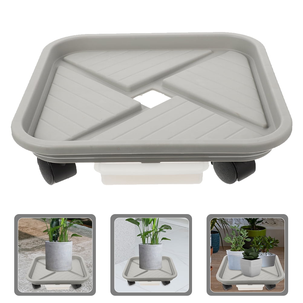 Rolling Plant Tray Rolling Planter Holder Movable Plant Tray with Water ...