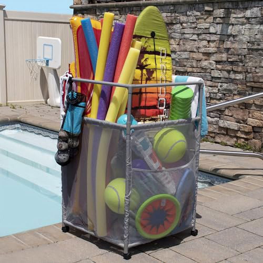 Rolling Pool Noodle Storage Organizer Bin, Standard Noodle Holder (25.4 ...