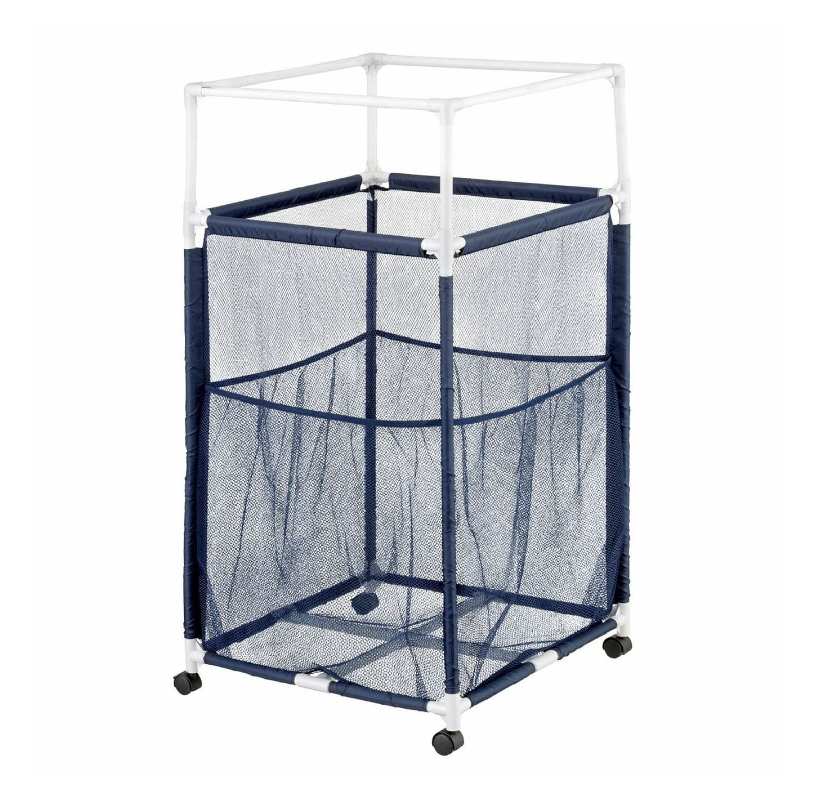 Rolling Pool Toy Storage Cart Mesh Bins with Side Pockets Swimming Pool ...