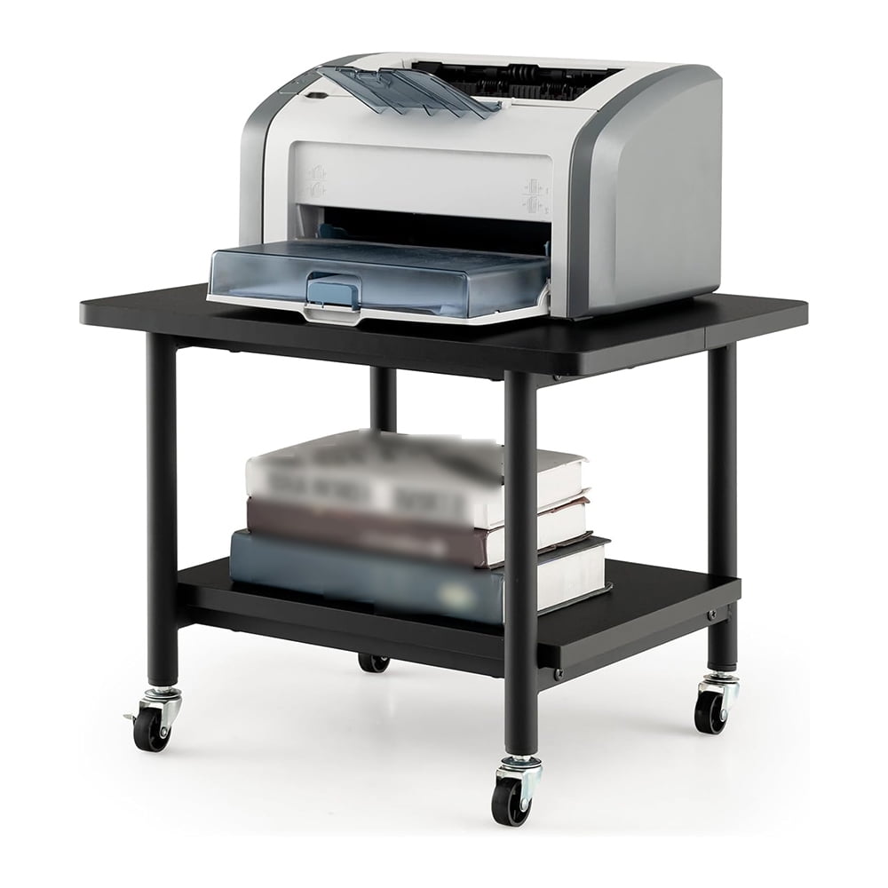 Rolling Printer Stand with Storage, Heavy Duty 2-Tier End Table for ...