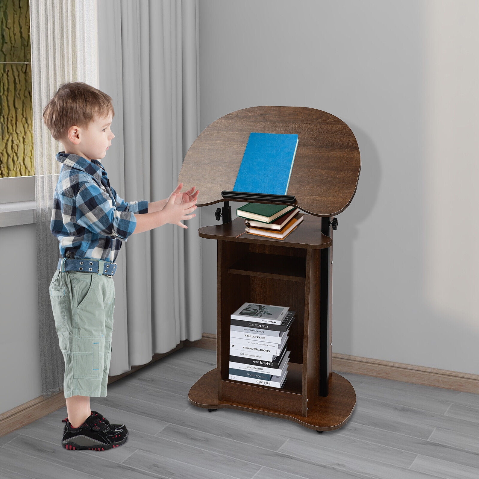 Rolling Pulpit Podium Cart for Church Office Classroom Lecture Speech ...