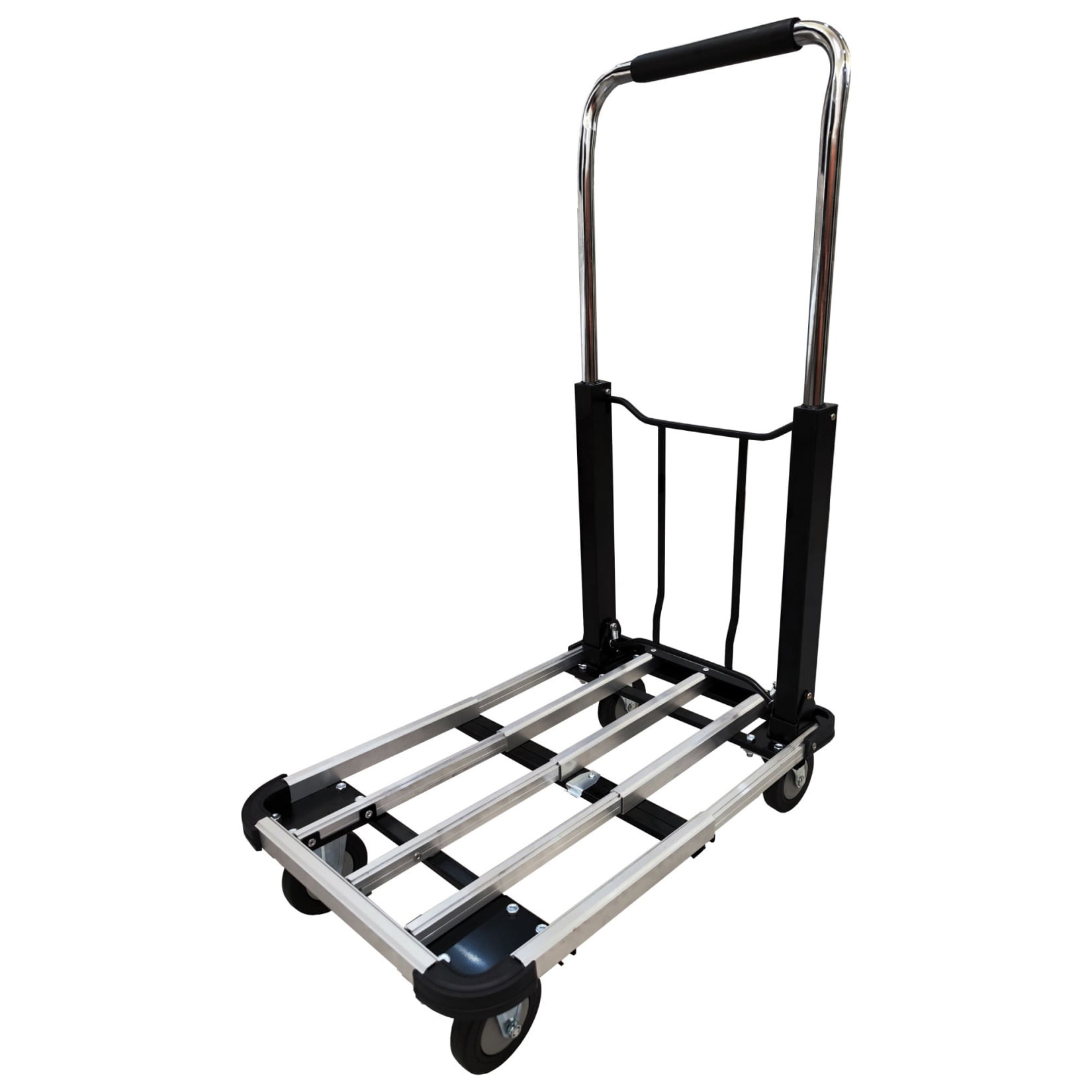 Rolling Push Hand Cart with Extendable Handle, Folding Platform Cart ...