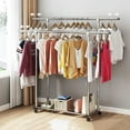 Baokaler Clothes Rack Rolling Clothing Rack with Shelf, Stainless Steel ...
