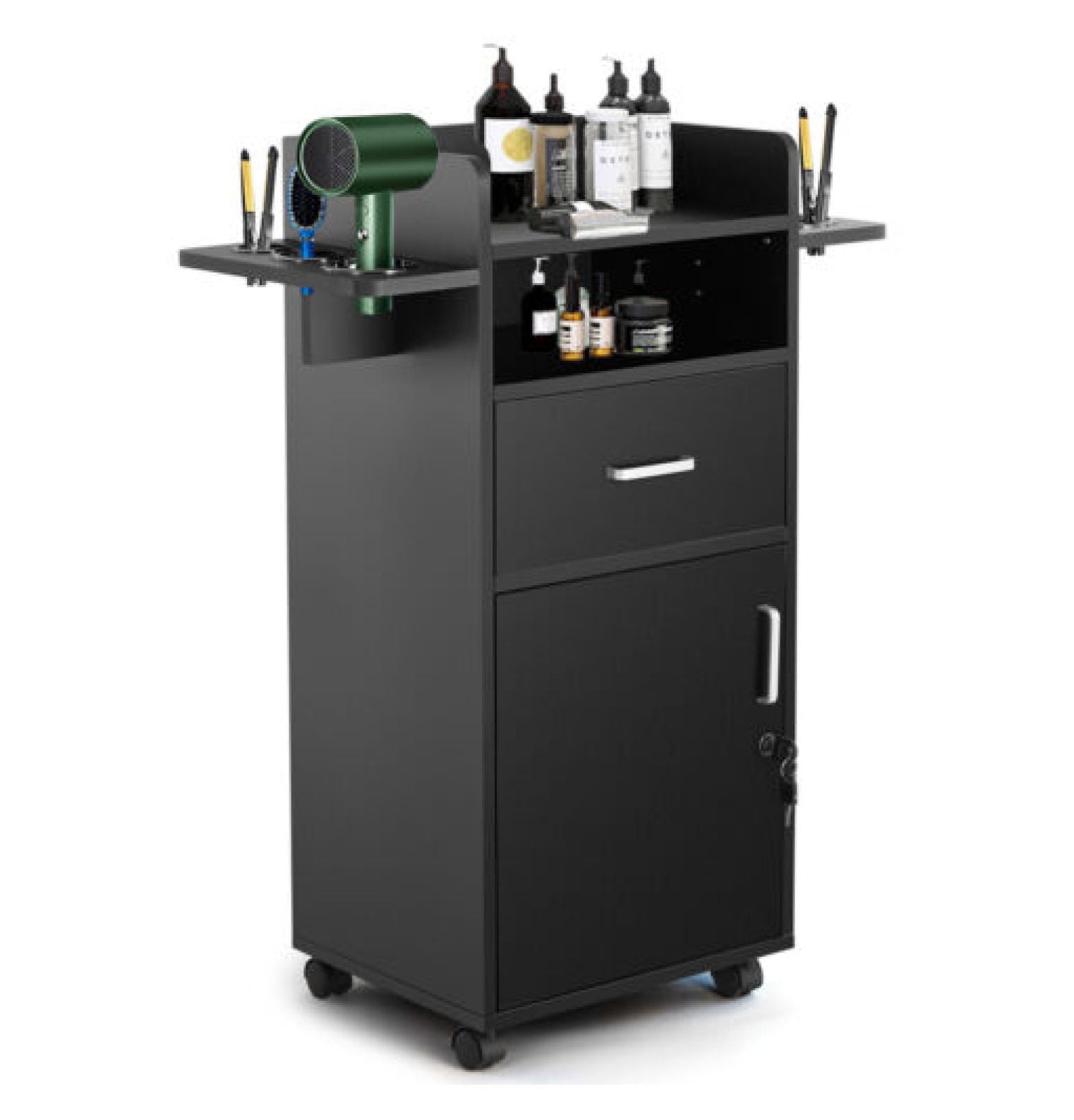 Rolling Salon Cabinet Beauty Trolley Cart Stylist w/Drawer,Wheels,6 ...